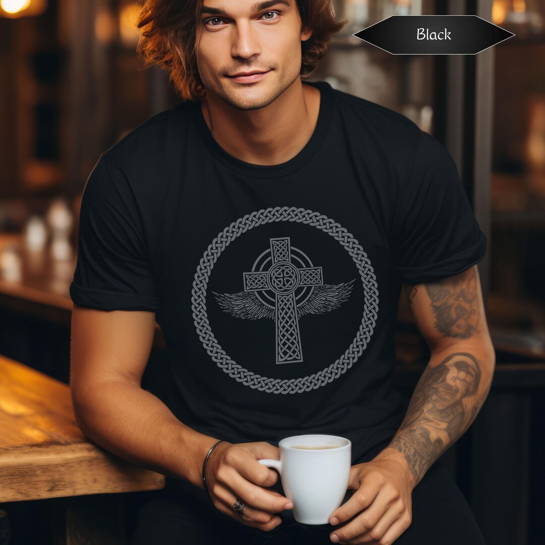 Celtic Cross Shirt, Celtic Knotwork Cross, Medieval Celtic Symbol ...