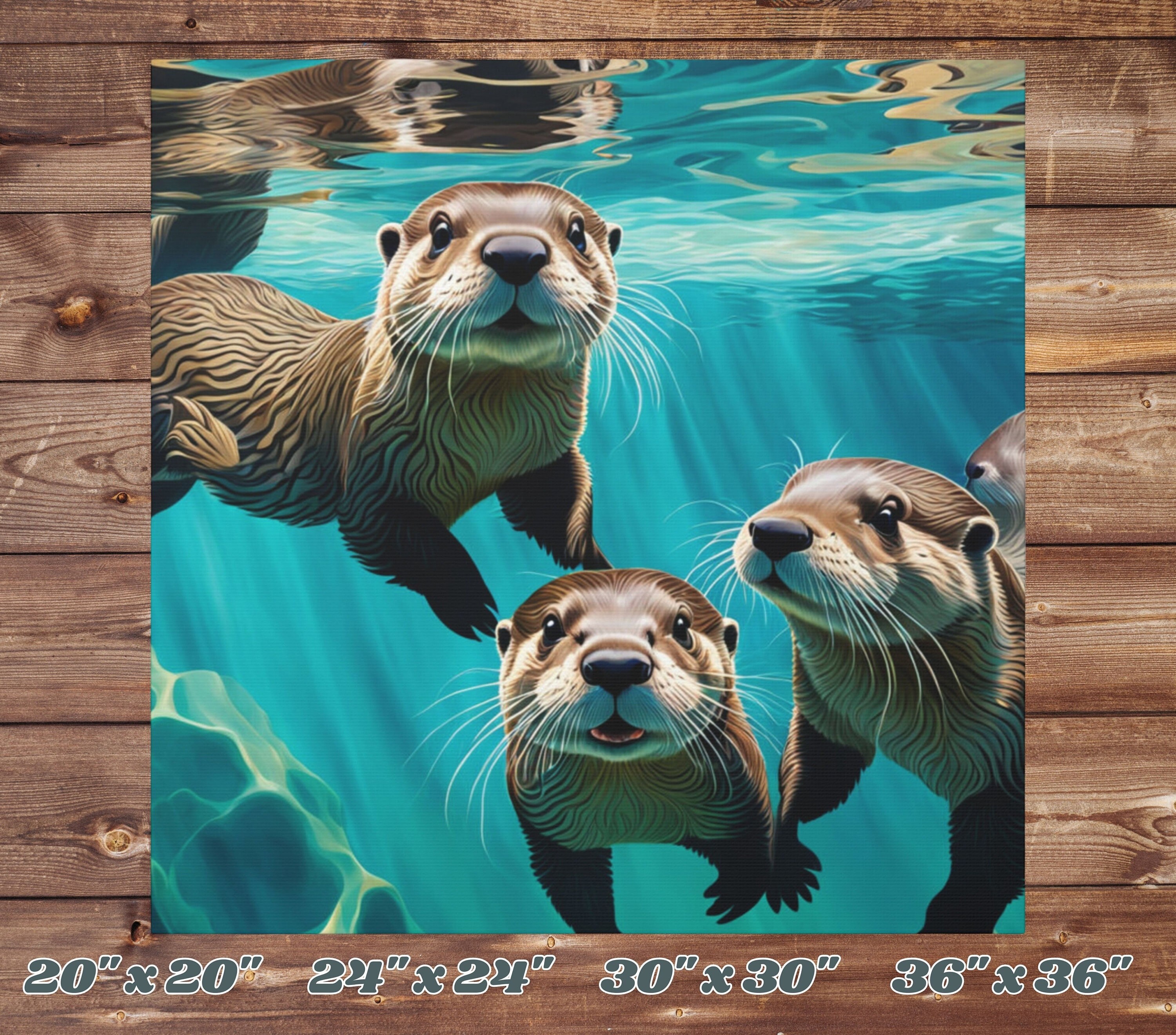 Otter Wall Art, Otter, Otter Gifts, Otters, Otter Print, Canvas Wall ...