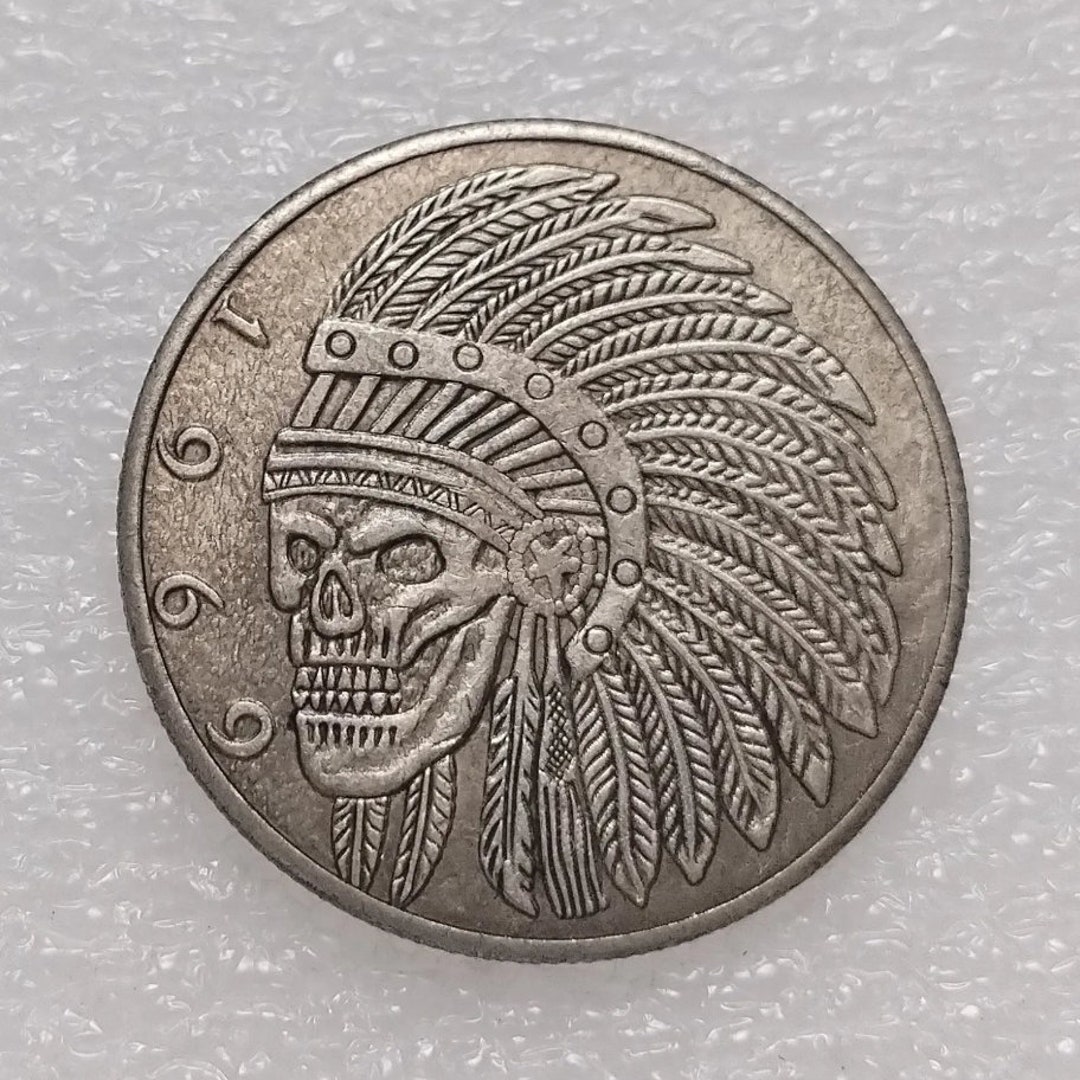 Handmade HOBO 1969 US Kennedy Half Dollar Skull Coin - Etsy