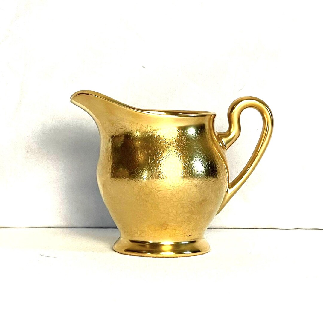 Pickard China Gold Creamer, Vintage Rose and Daisy Pattern, Hand ...