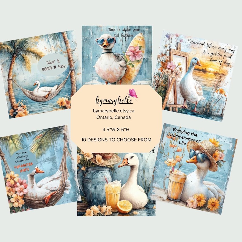 Funny Duck Retirement Card: Printable Digital Download (2 Designs ...