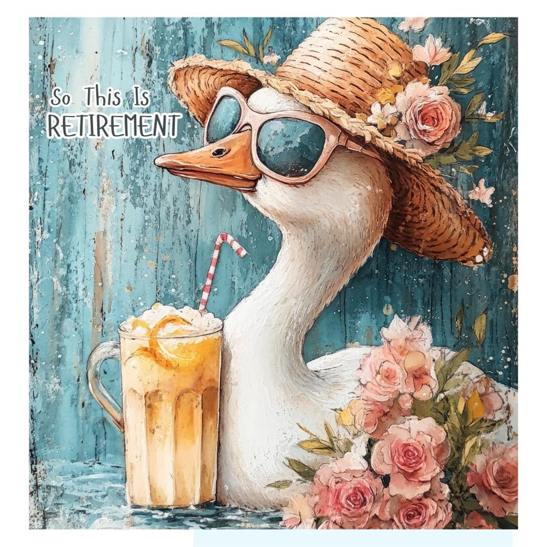Funny Duck Retirement Card: Printable Digital Download (2 Designs, 4 ...