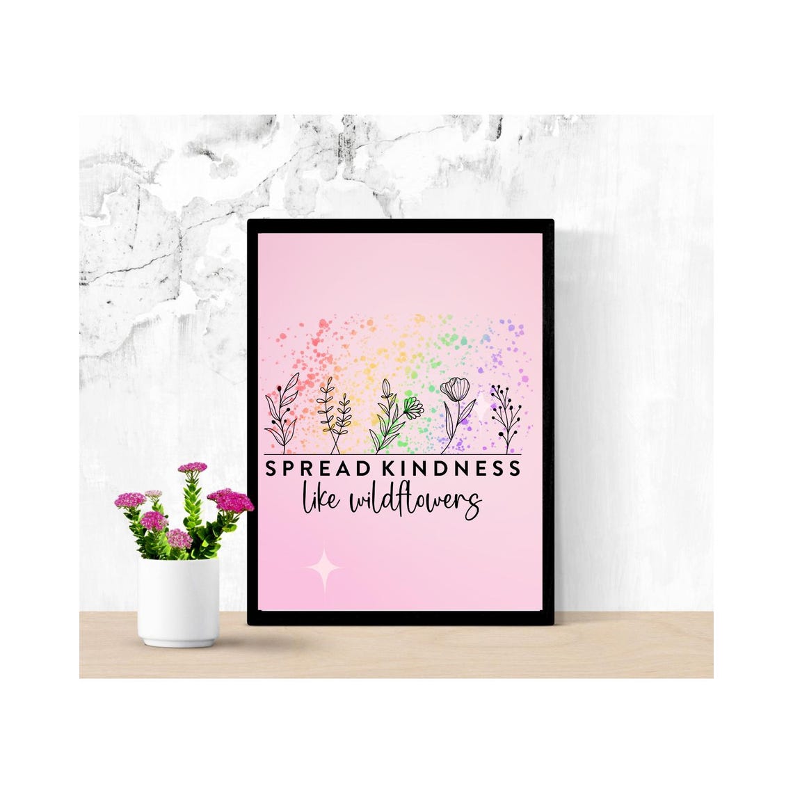 Spread Kindness Wildflower Poster 8.5x11 - Etsy