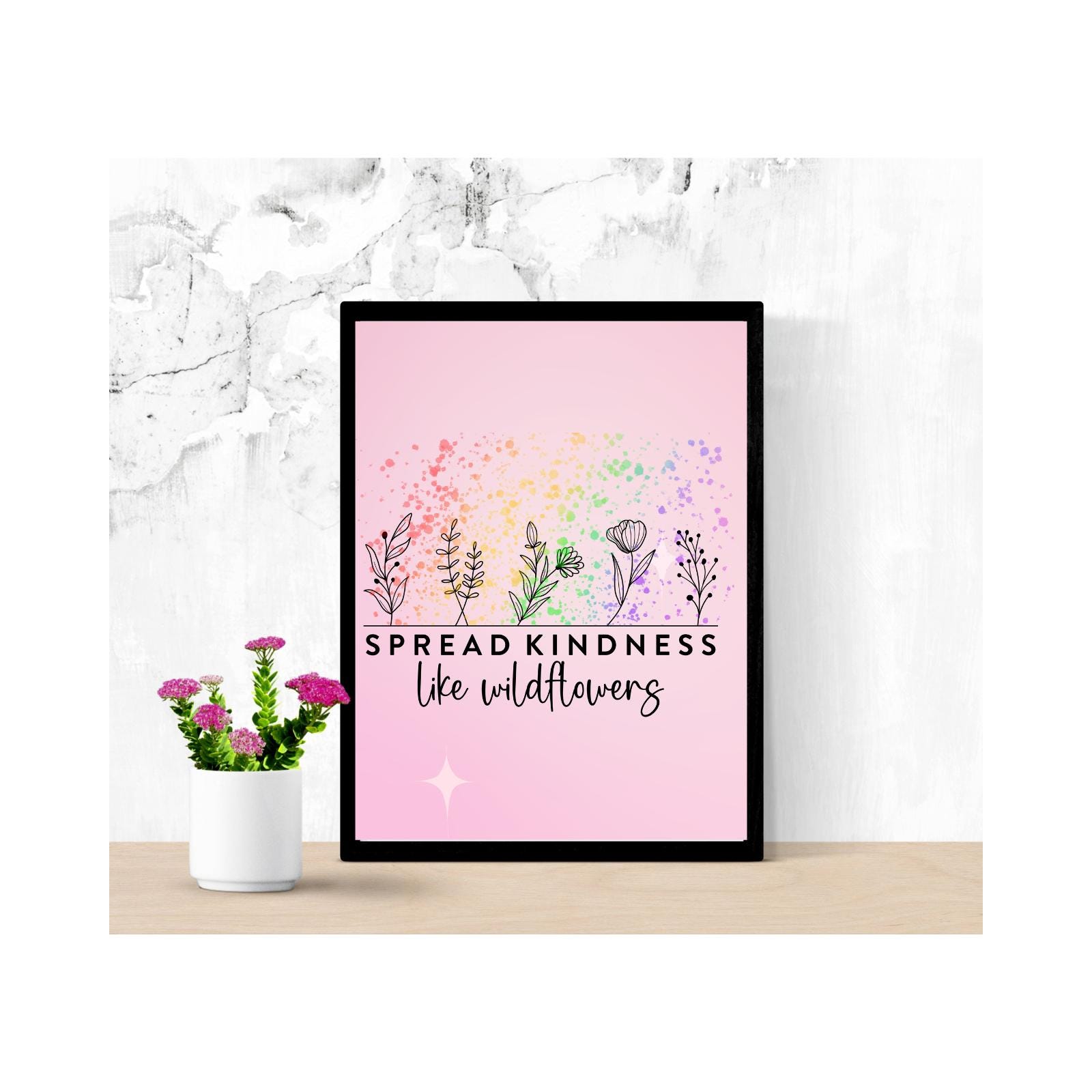 Spread Kindness Wildflower Poster 8.5x11 - Etsy