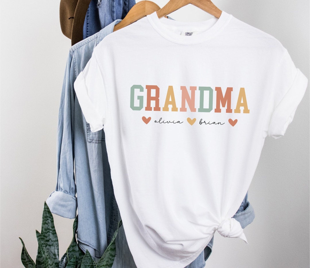 Custom Comfort Colors® Grandma Shirt, Retro Grandmother T-shirts ...