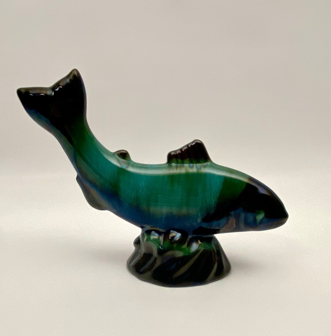 Vintage Blue Mountain Pottery Trout Fish With Tail Fin up 23 Cm 9in ...