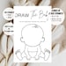 Draw the Baby Game Minimalist Baby Shower Game Draw Baby Face Game ...