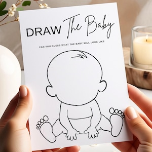 Draw the Baby Game: Minimalist Baby Shower Activity (digital Download ...