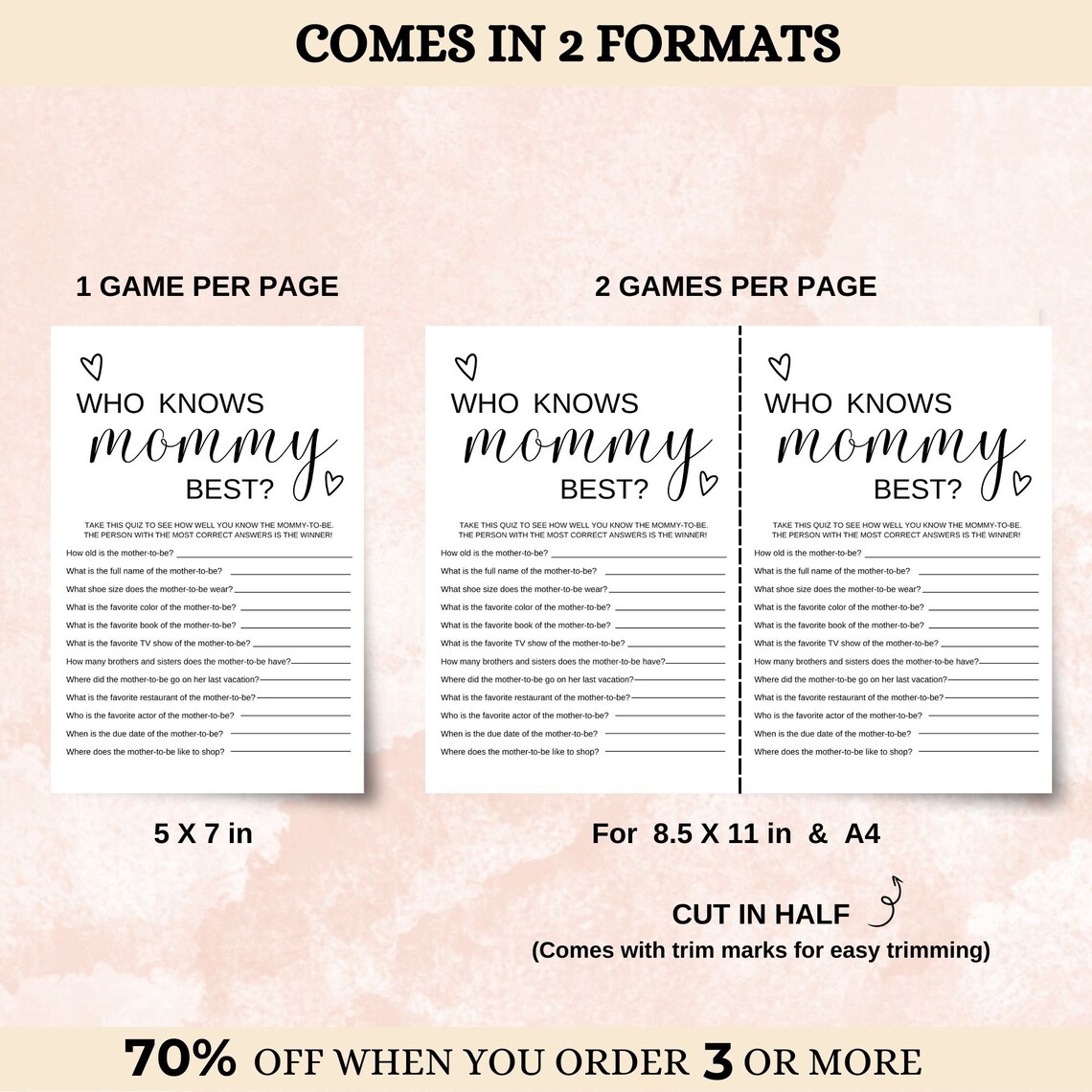 Who Knows Mommy Best Minimalist Baby Shower Game How Well Do You Know ...