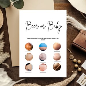 Minimalist Baby Shower Game Baby Bump or Belly Game Baby Bump Game ...