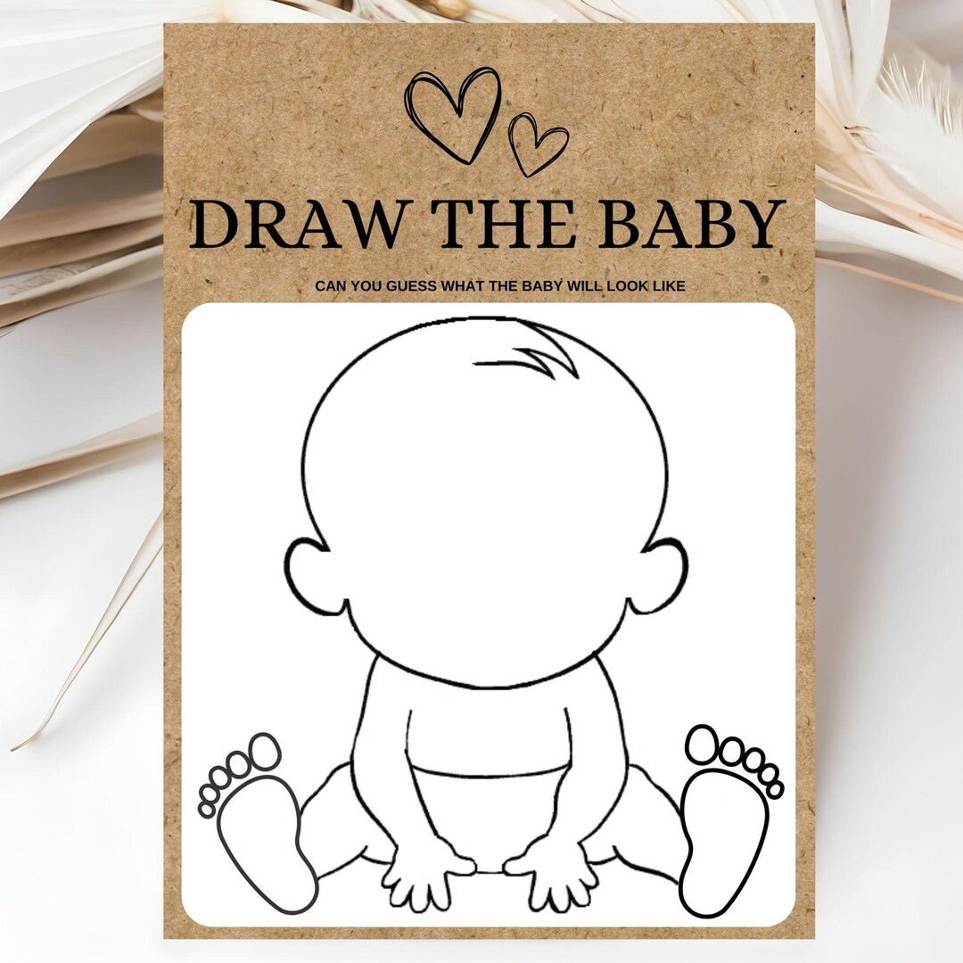 Draw the Baby Rustic Baby Shower Game Draw Baby Game Baby Shower ...