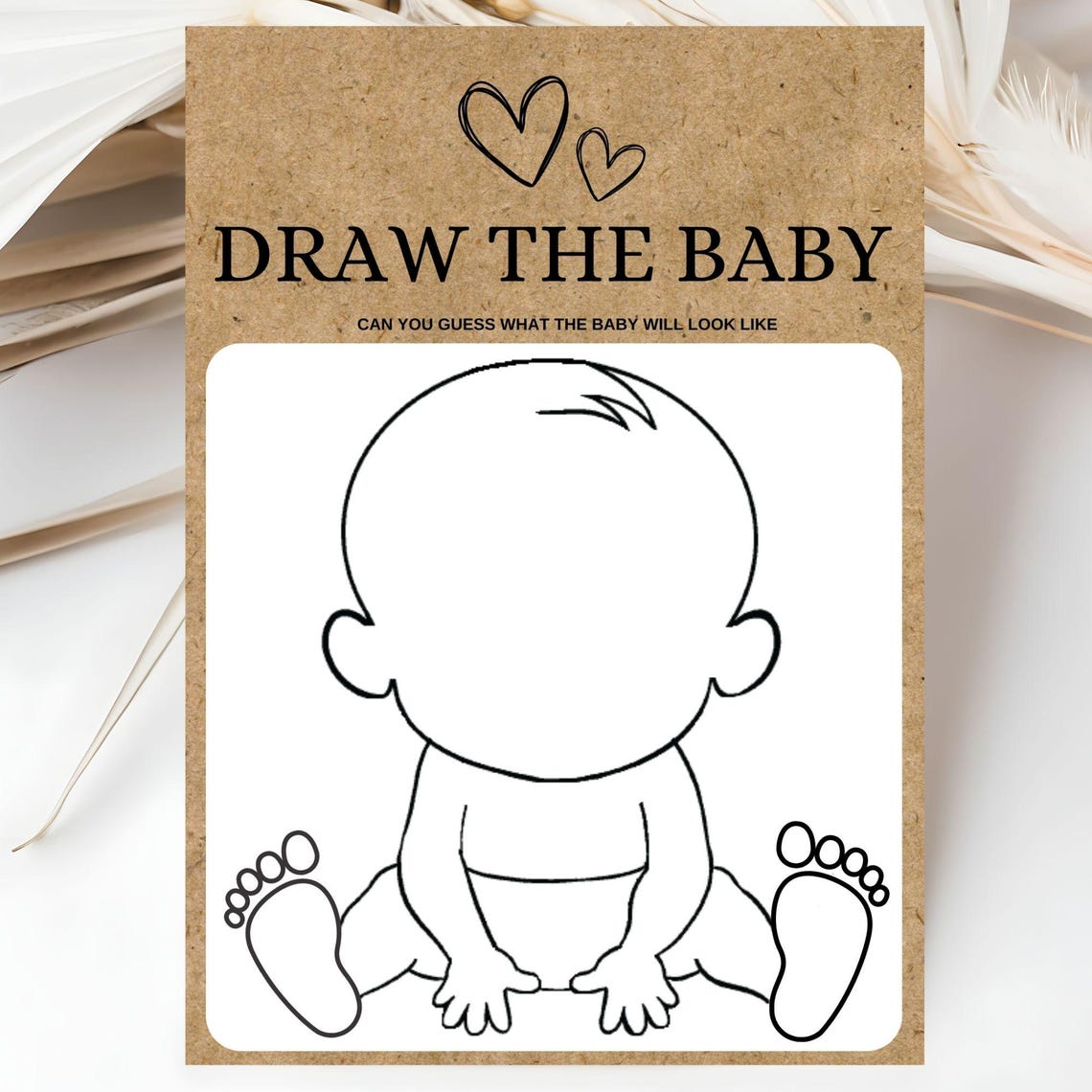 Draw the Baby Rustic Baby Shower Game Draw Baby Game Baby Shower ...