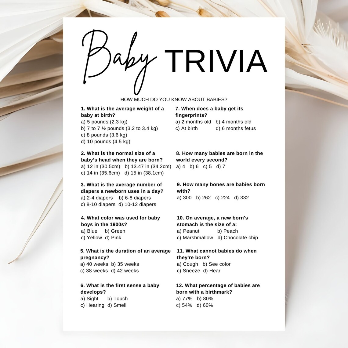 Trivia Game Download Trivia Template Trivia Questions Baby Trivia Game ...