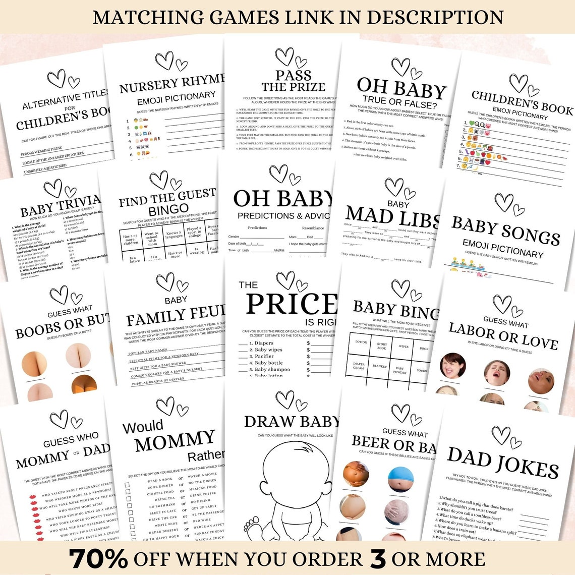 Funny Baby Shower Game Minimalist Baby Shower Game Rustic Shower Game ...