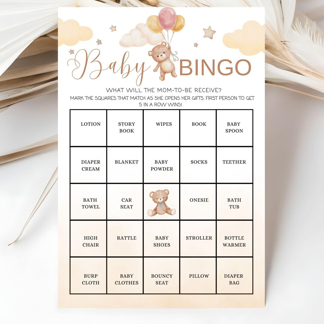 Prefilled Baby Bingo Game Baby Shower Game Prefilled Bingo Card Baby ...