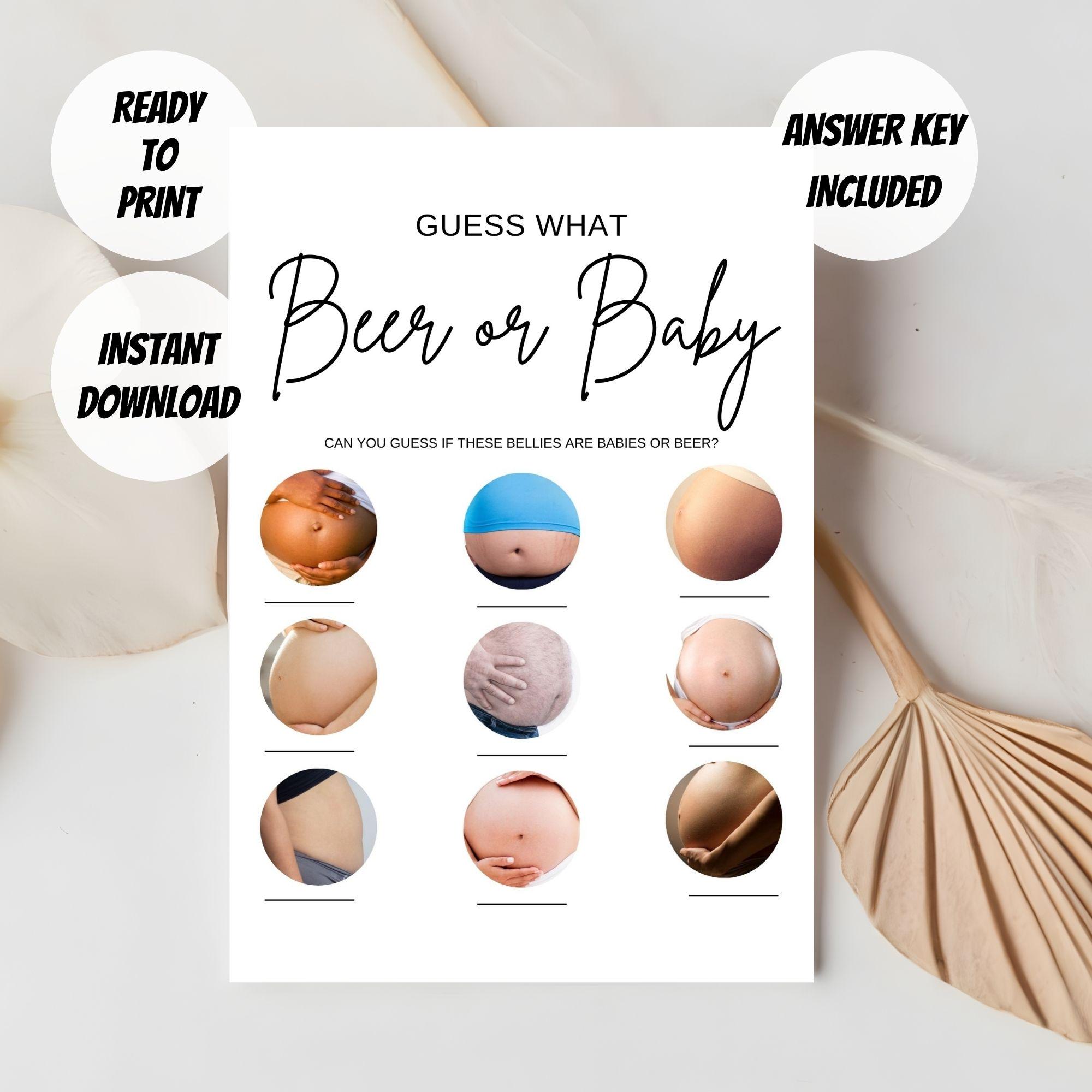 Minimalist Baby Shower Game Baby Bump or Belly Game Baby Bump Game ...