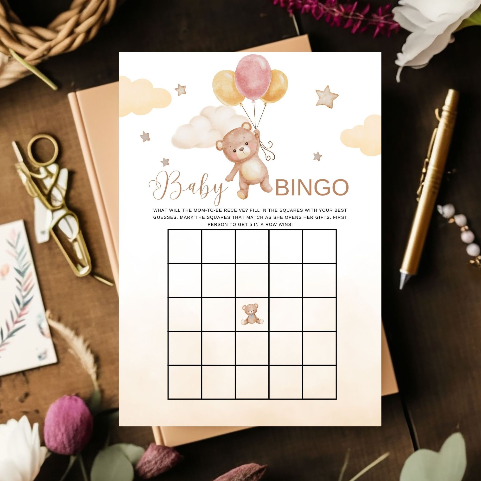 Printable Baby Bingo Game Baby Shower Game Script Bingo Card Baby Bingo ...