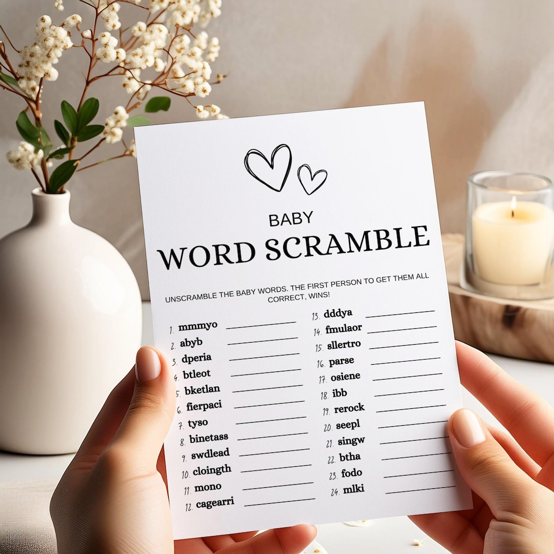 Baby Word Scramble Game: Shower Activity (PDF & JPG) - Etsy