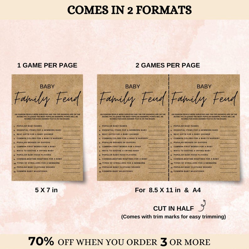 Kraft Baby Feud Game Rustic Baby Shower Game Family Feud Download ...