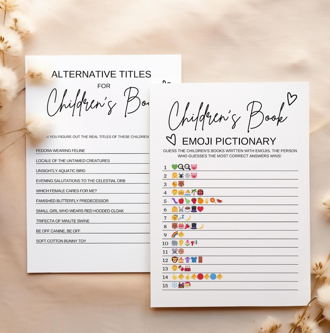 Children's Books Emoji Pictionary Game Alternative Titles for Children ...