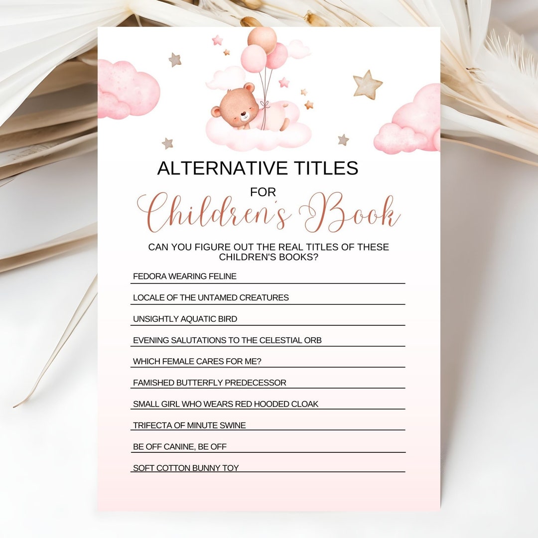 Alternative Titles for Children's Books Boho Baby Shower Game Instant ...