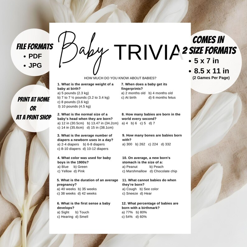Trivia Game Download Trivia Template Trivia Questions Baby Trivia Game ...