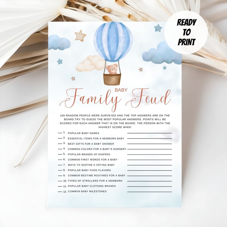 Bear Baby Shower Family Feud Game (printable Download) - Etsy Australia