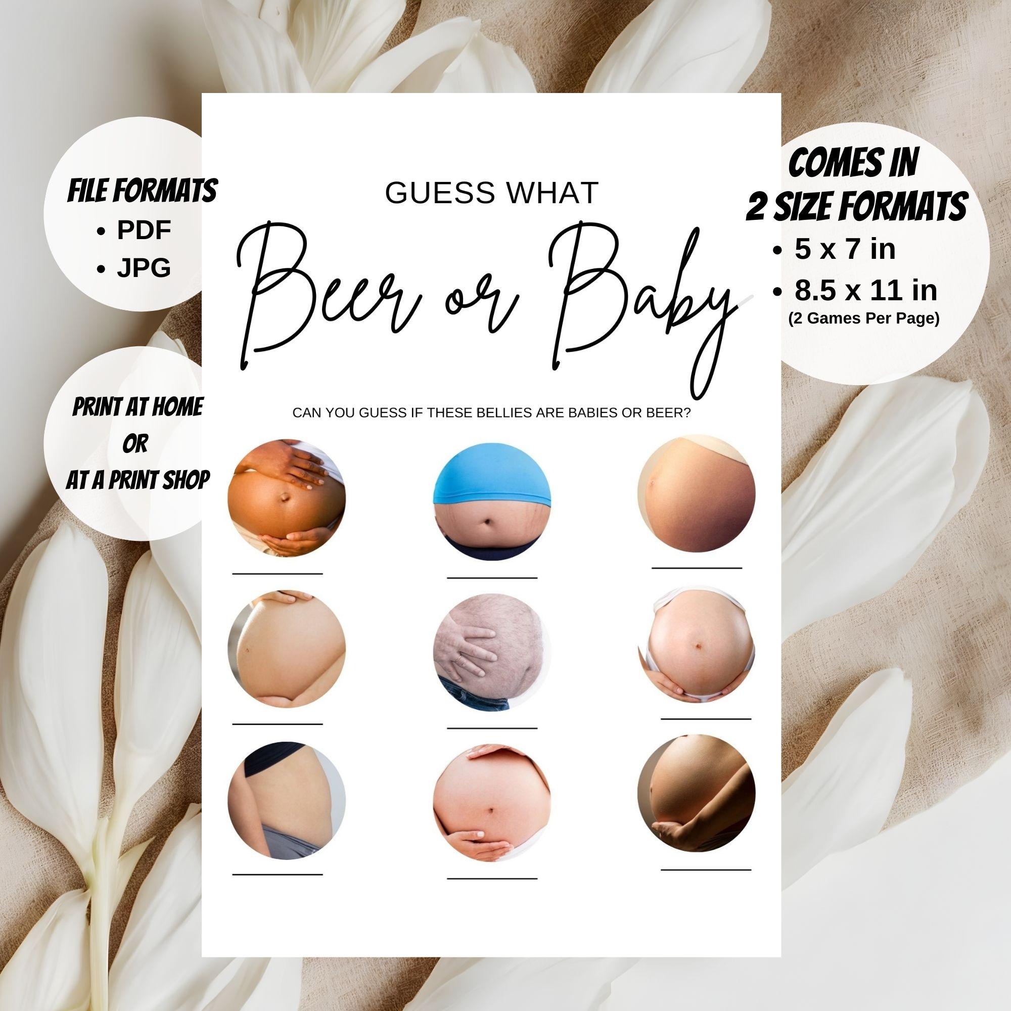 Minimalist Baby Shower Game Baby Bump or Belly Game Baby Bump Game ...