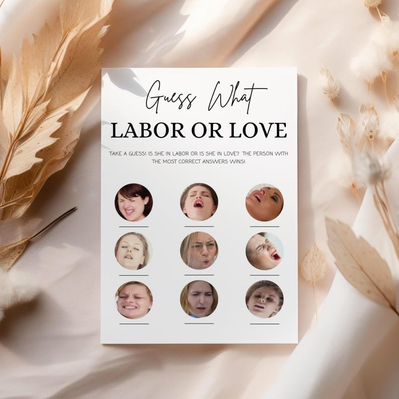 Labor or Love Funny Baby Shower Game Funny Trivia Guess Game Instant ...