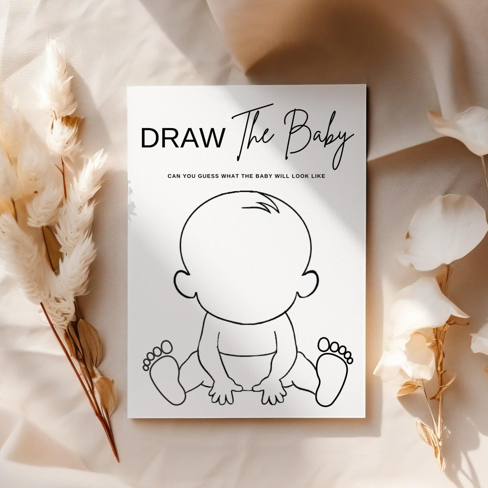 Draw the Baby Game: Minimalist Baby Shower Activity (digital Download ...