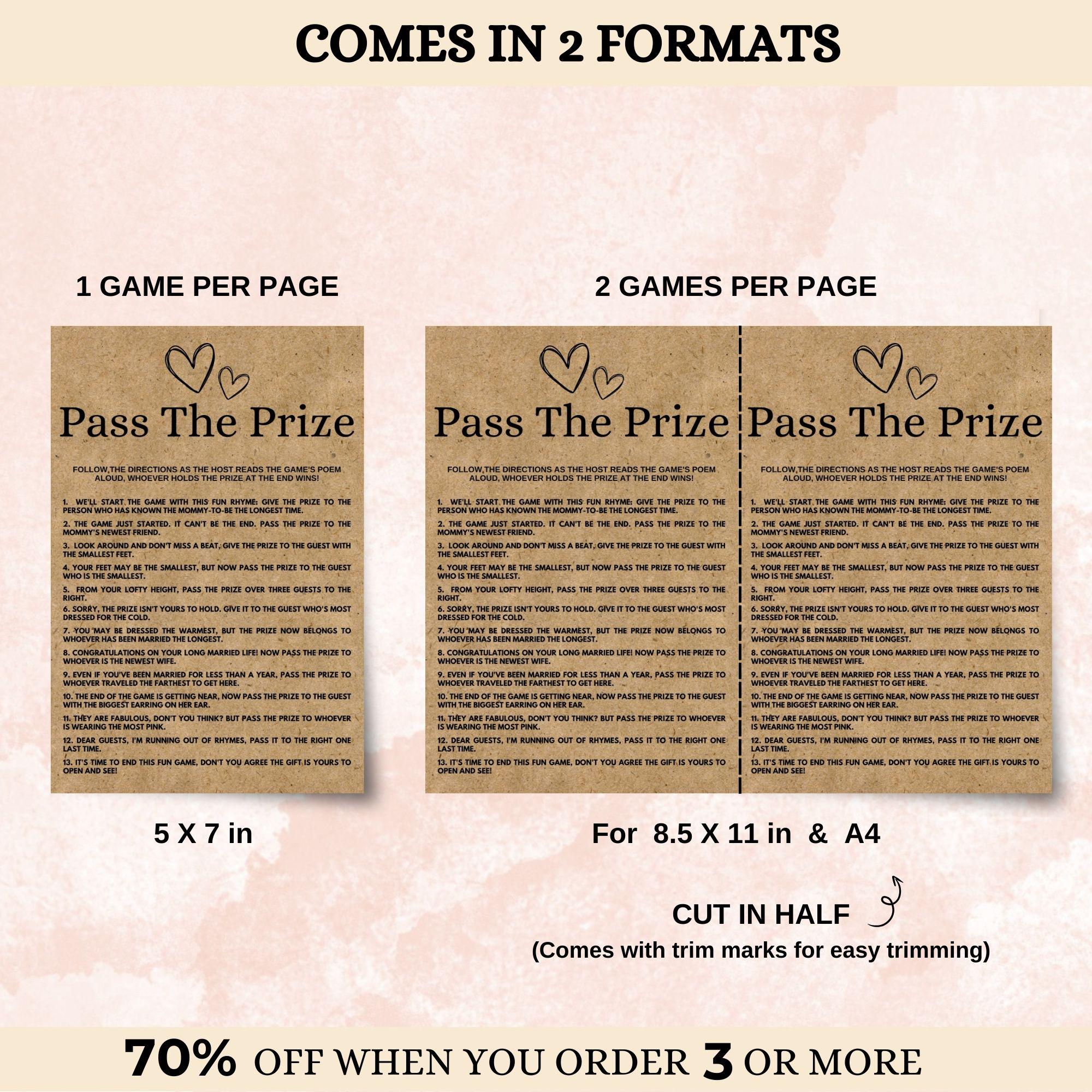 Rustic Baby Shower Game Pass the Prize Rhyme Game Rustic Poem Rhyme ...