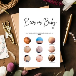 Minimalist Baby Shower Game Baby Bump or Belly Game Baby Bump Game ...