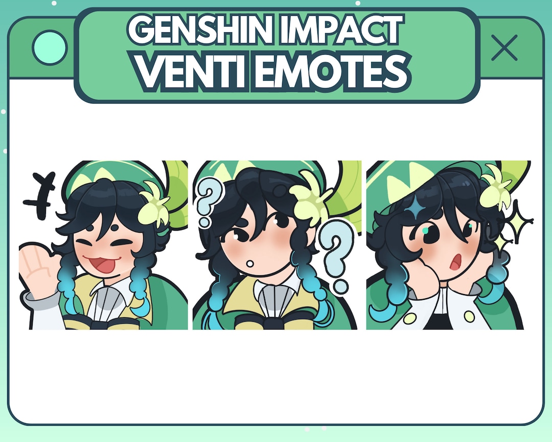 Genshin Impact Venti Emote 3 Pack! ||cute Anime Emotes || for Twitch ...