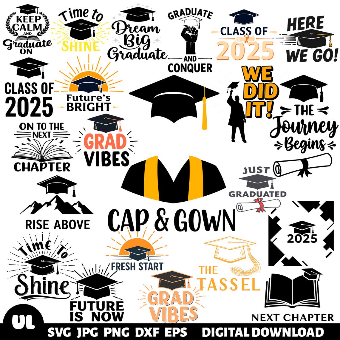 Personalized Graduation SVG Bundle: Custom Grad Cap Design (digital ...