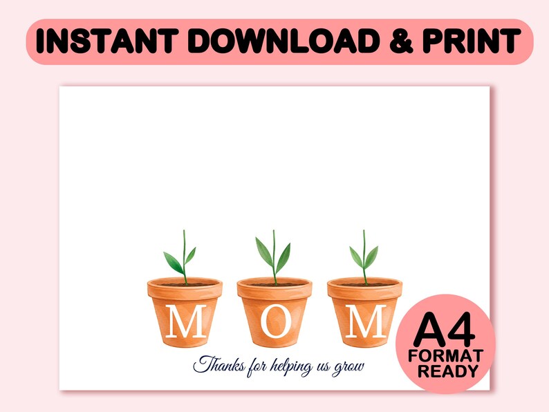 Mother's Day Handprint Art: DIY Flower Pot Gift (digital Download) - Etsy