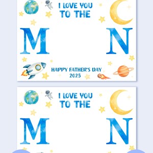 Father's Day Handprint Craft Moon Space Art Printable Gift Dad Keepsake ...