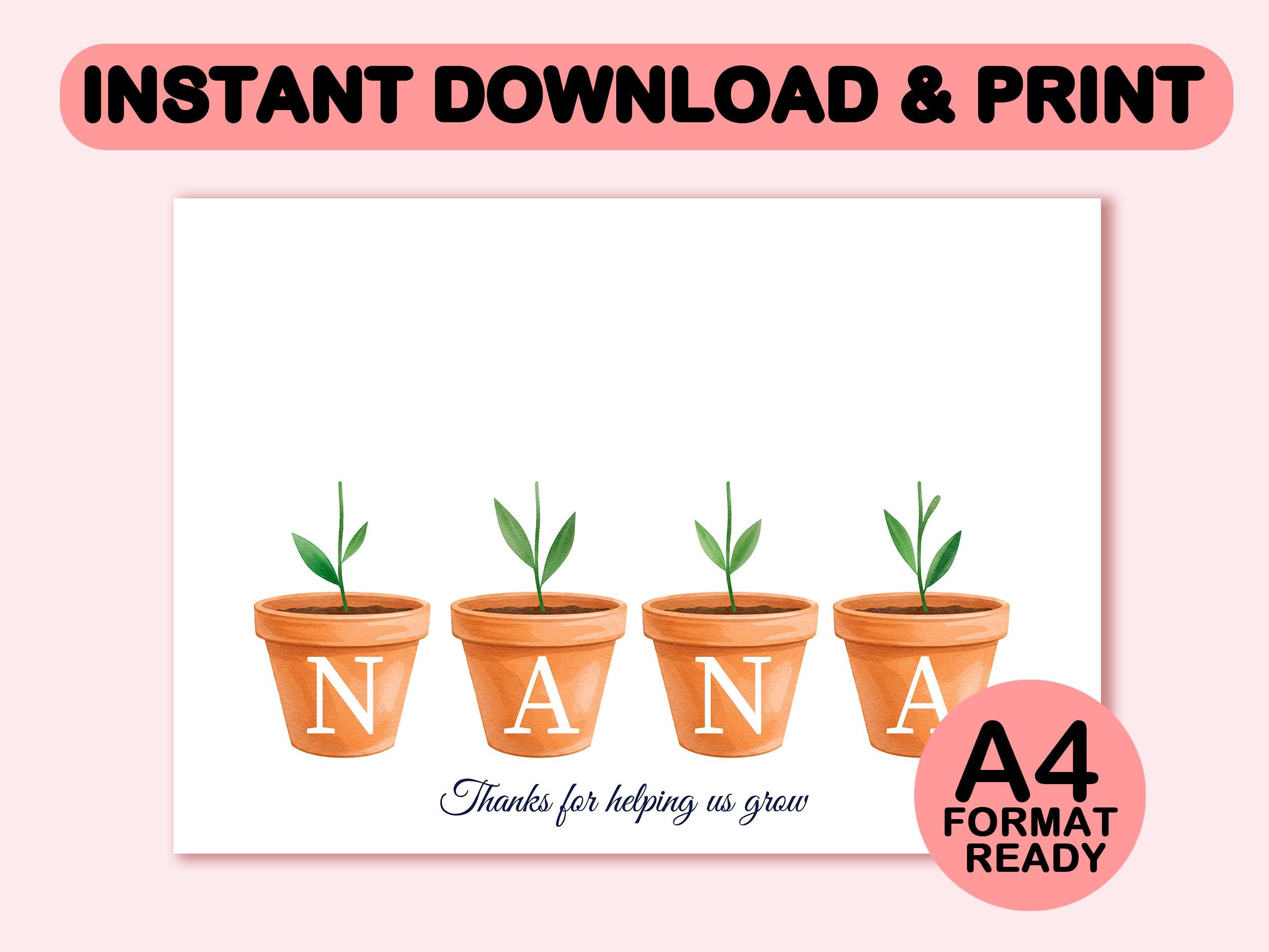 Printable Grandma Gift From Kids Mother's Day Handprint Art for Nana ...