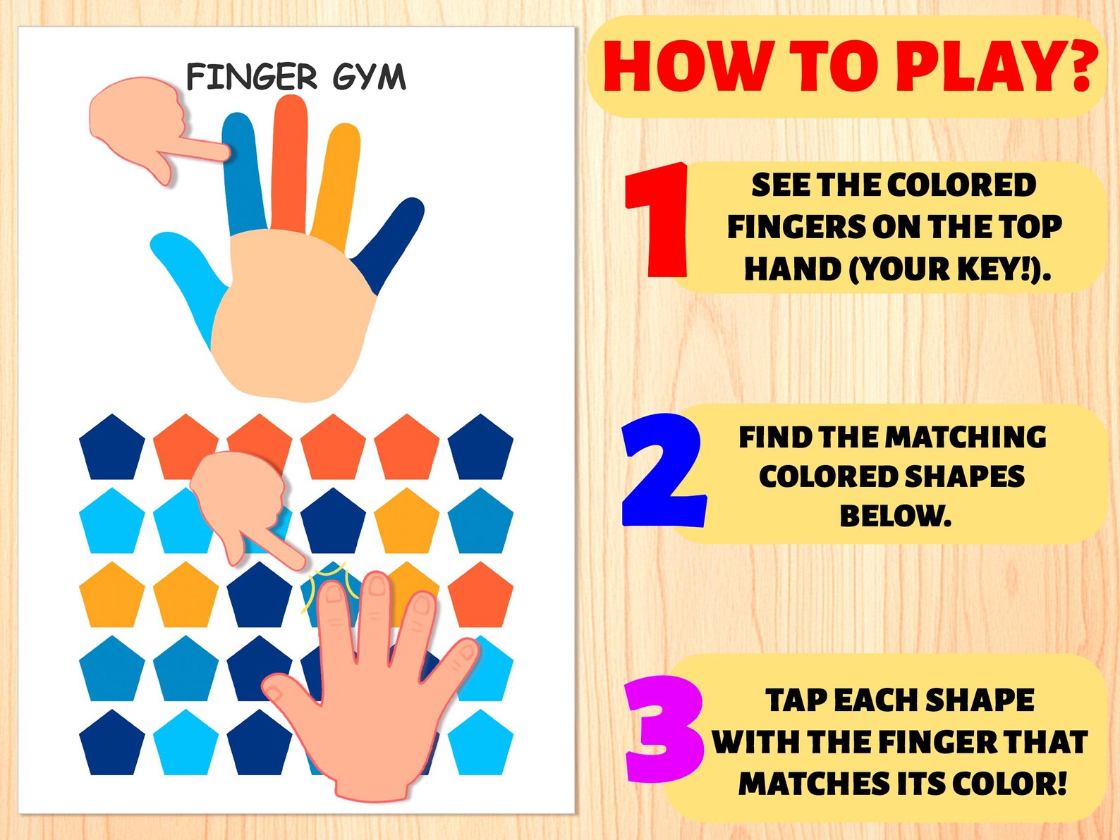 Finger Gym Tapping Game: Fine Motor Skills Activity (digital Download ...