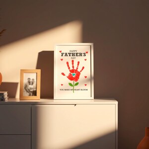 Fathers Day Flower Handprint Art Bloom Gift for Dad Printable Keepsake ...