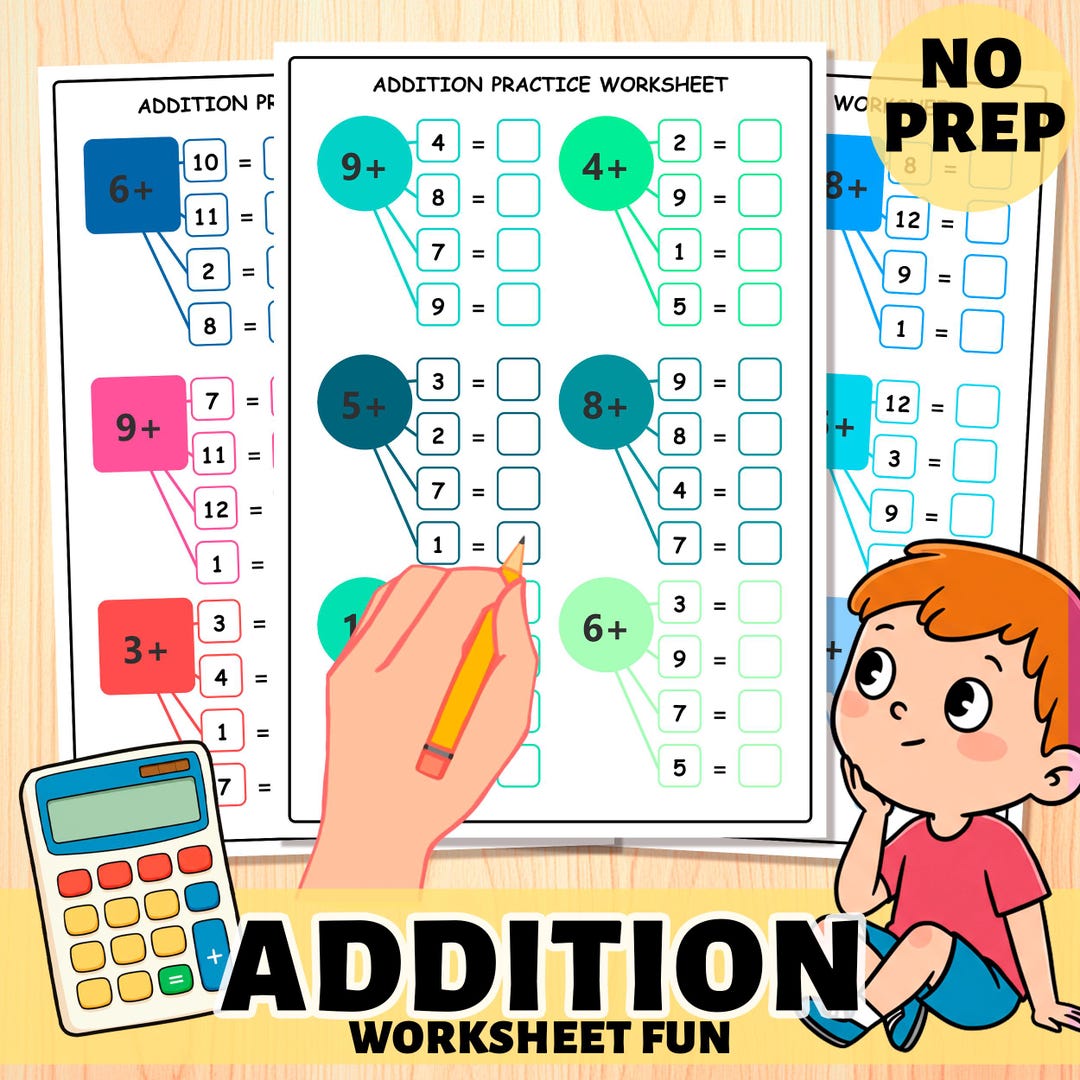 Printable Addition Worksheets for Kids PDF – Fun Math Practice & Early ...