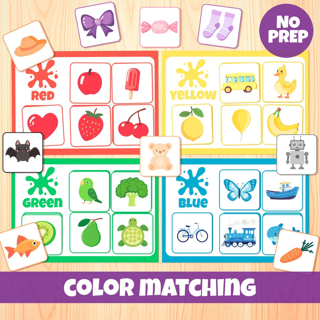 Printable Color Matching Game for Kids PDF – Instant Download ...