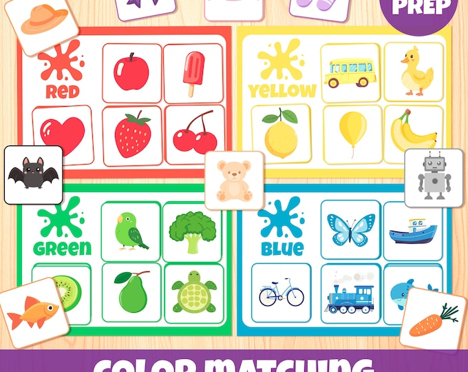 Printable Color Matching Game for Kids PDF – Instant Download ...
