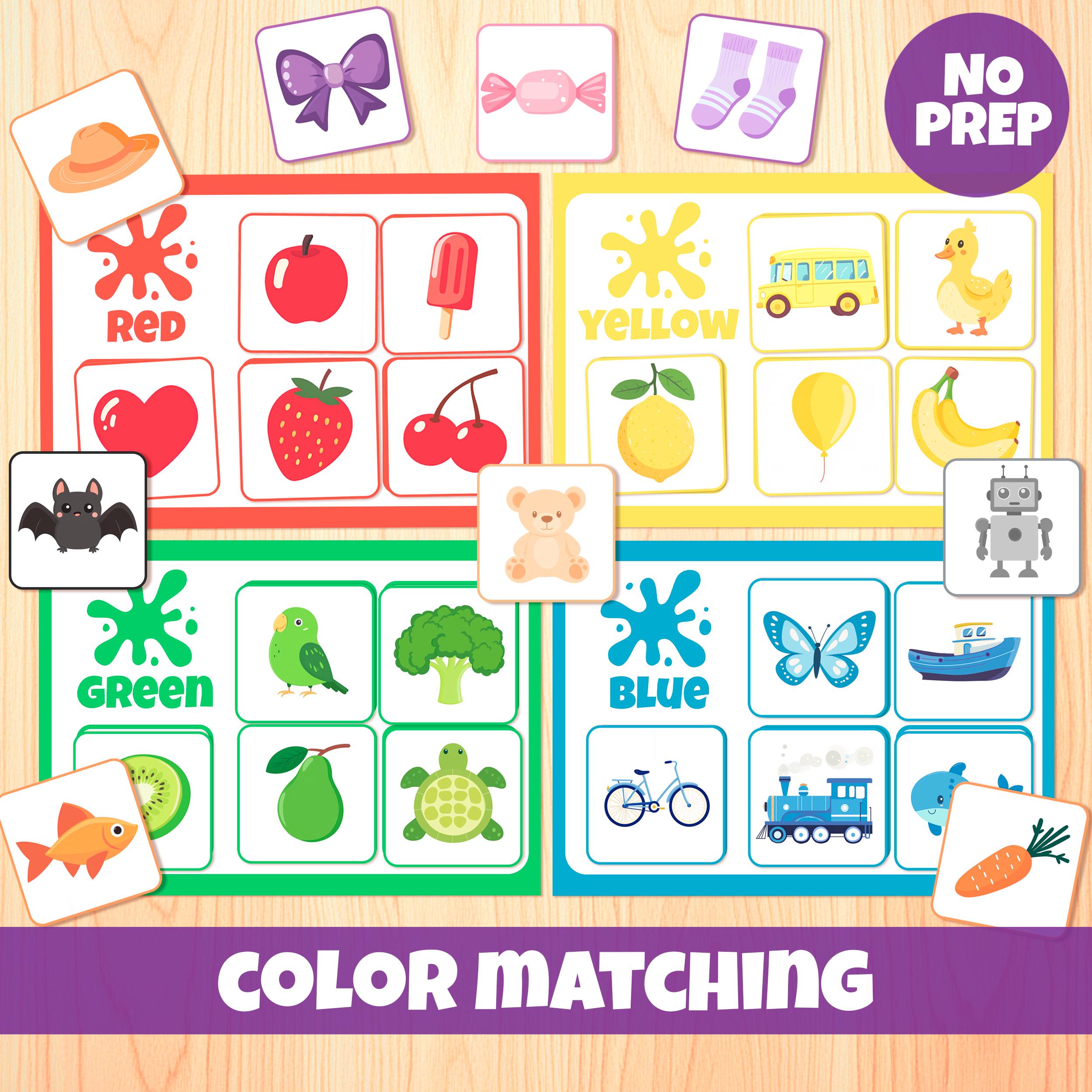 Printable Color Matching Game for Kids PDF – Instant Download ...