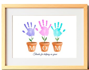 Mother's Day Handprint Art: DIY Flower Pot Gift (digital Download) - Etsy