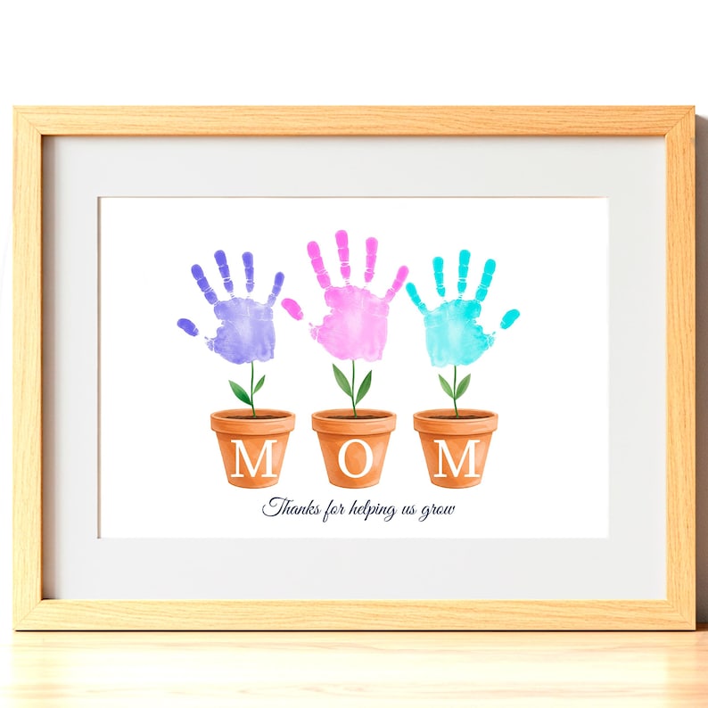Mother’s Day Handprint Craft for Mom Printable Gift From Kids DIY Art ...