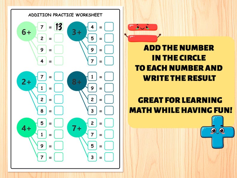 Printable Addition Worksheets for Kids PDF – Fun Math Practice & Early ...