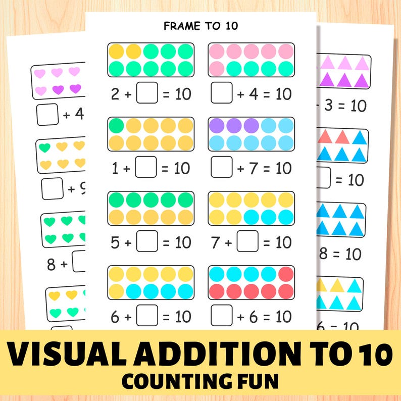 Ten Frame Printable: Visual Addition to 10 Math - Etsy