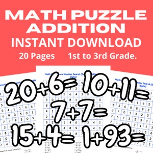 Printable Math Operations Number Search Puzzles for Kids Fun Addition ...