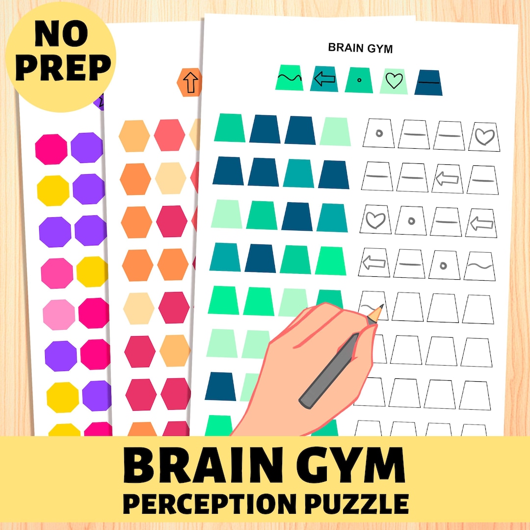 Brain Gym Visual Perception Puzzle Symbol Matching Copying Activity ...