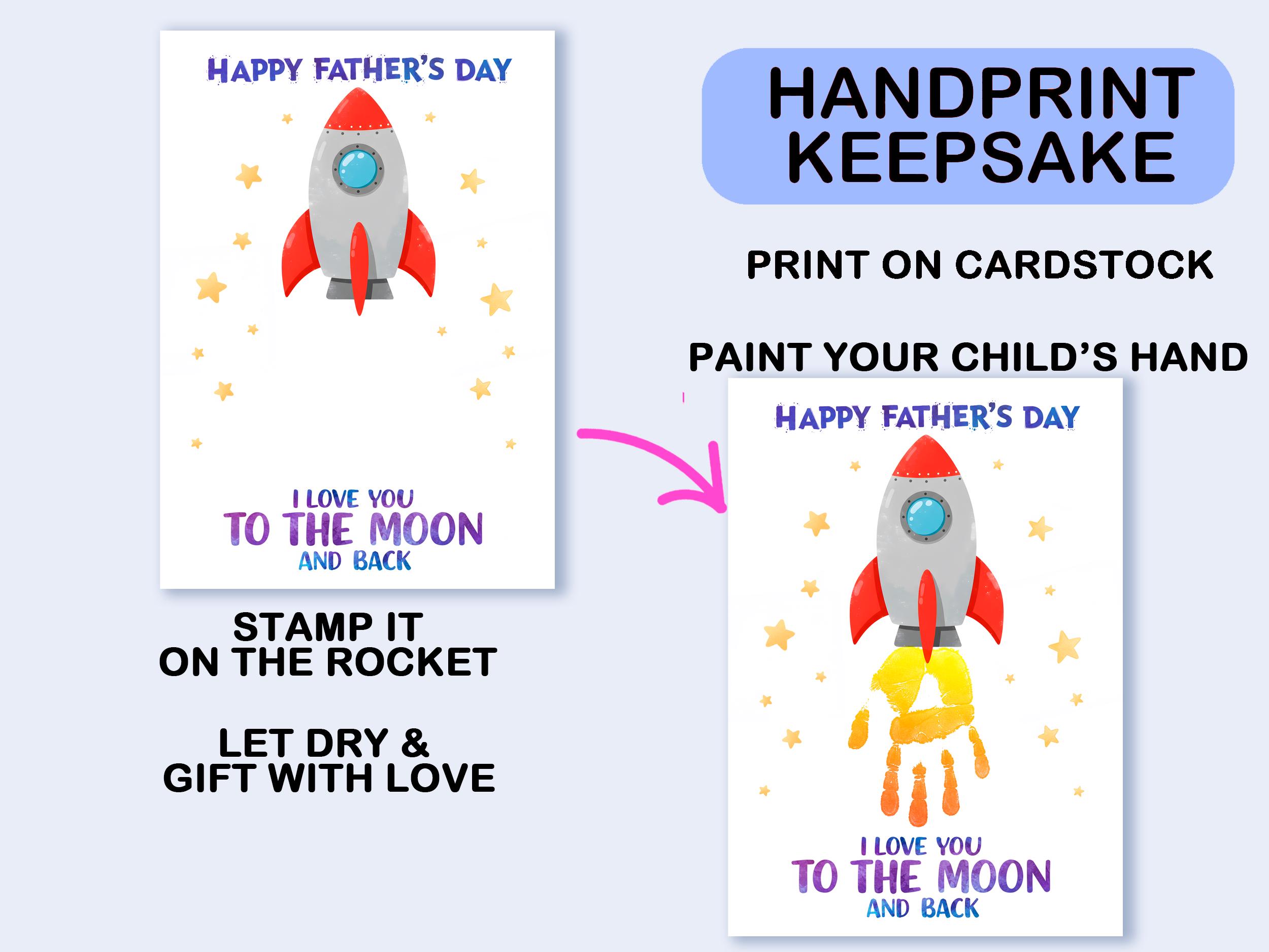 Rocket Handprint Art: Father's Day Keepsake Gift (digital Download - Etsy